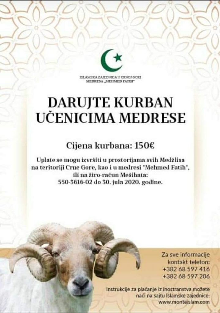 DARUJTE KURBAN UČENICIMA MEDRESE / DHURONI KURBANIN PËR NXËNËSIT E ... DARUJTE KURBAN UČENICIMA MEDRESE / DHURONI KURBANIN PËR NXËNËSIT E ...